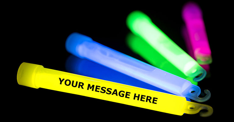 Personalized Glow Sticks - Fast & Free Imprinting & GlowLights